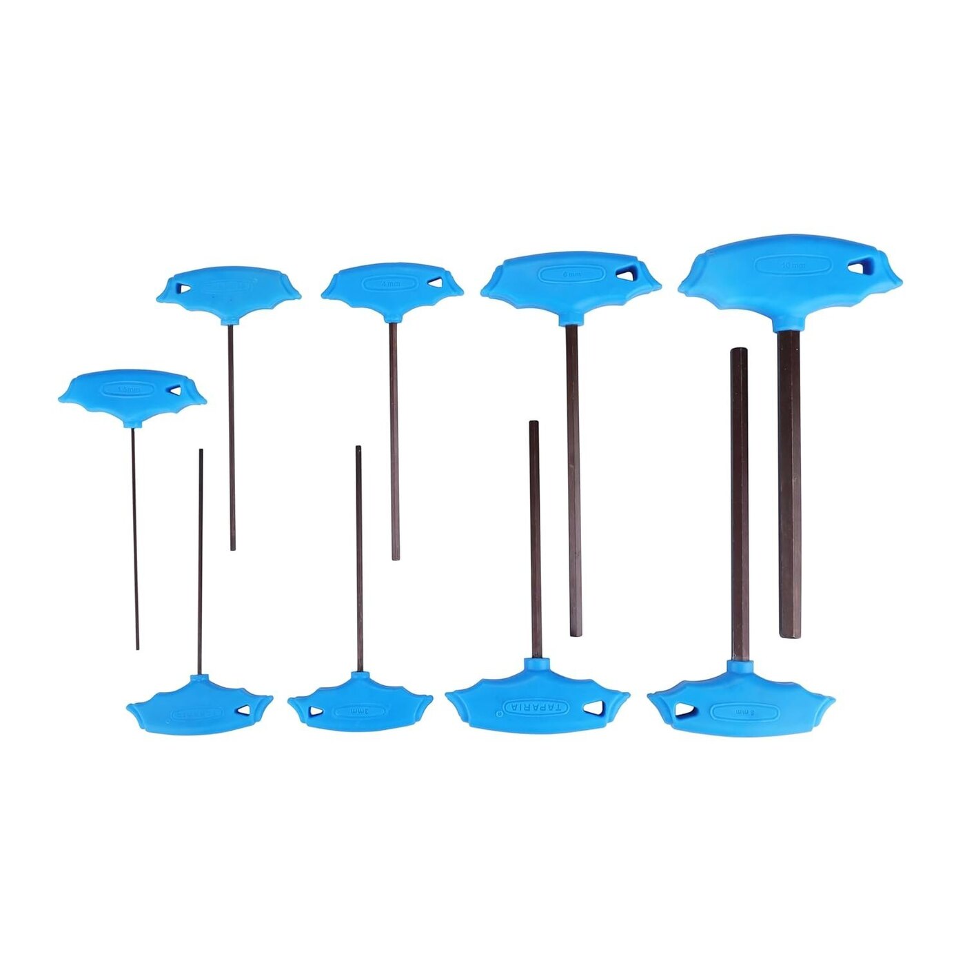 TAPARIA 9 Pcs. T-Handle Allen Key Set Metal Stand 1.5,2,2.5,3,4,5,6,8 ...
